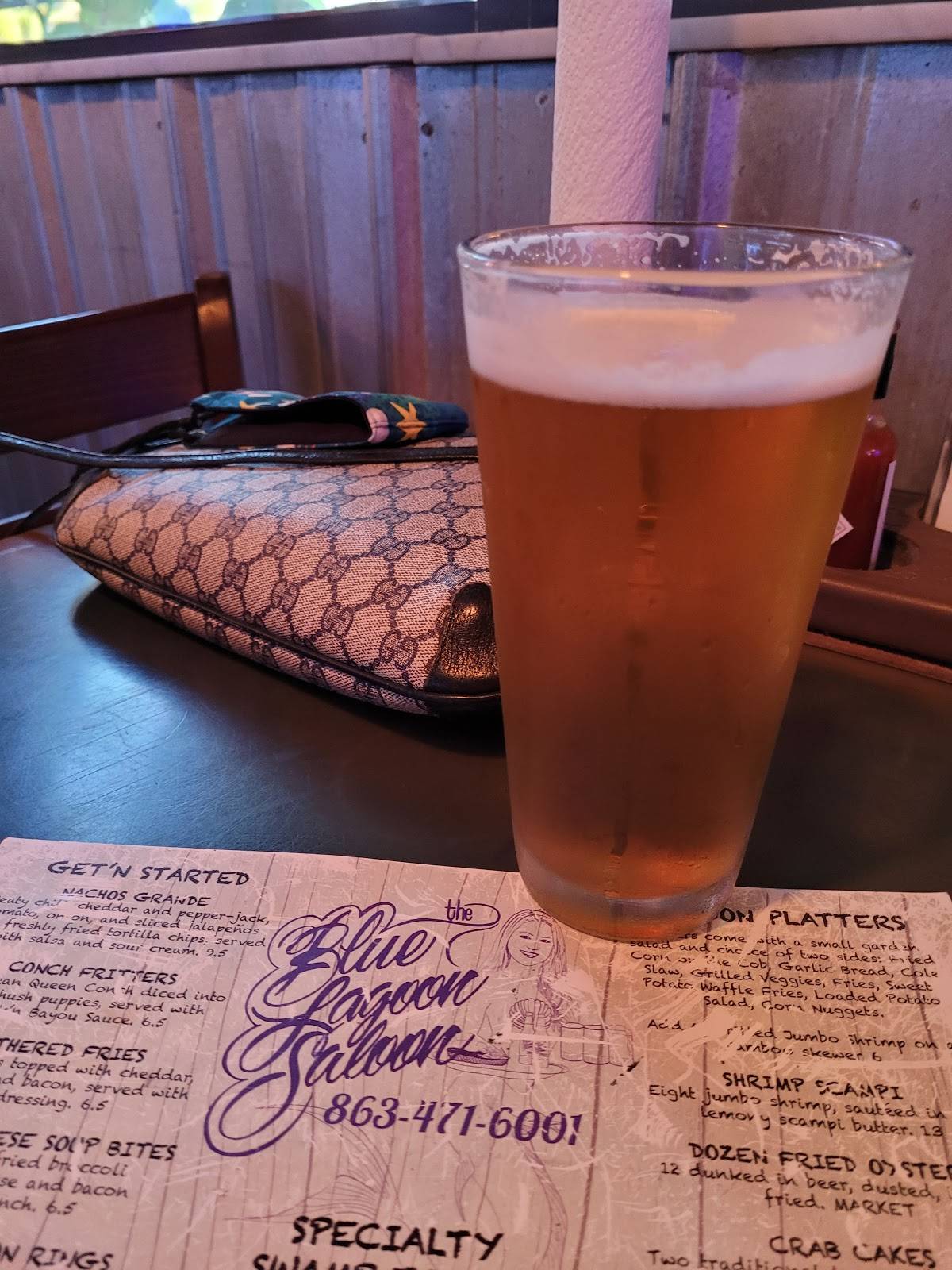 Menu at Blue Lagoon Saloon pub & bar, Sebring