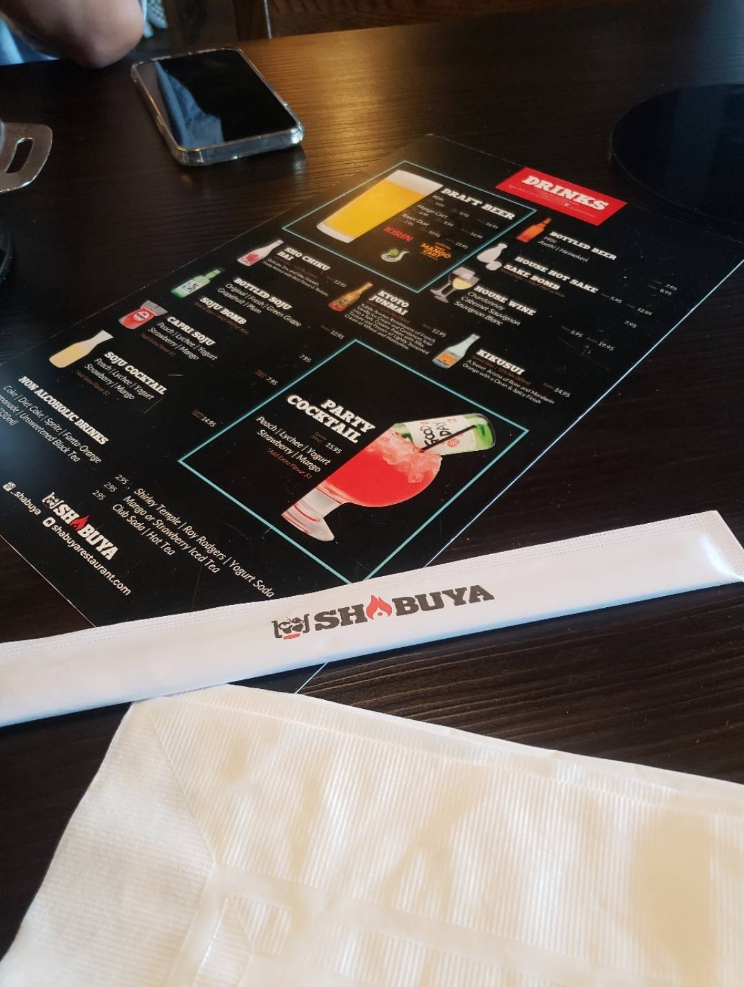 Menu at Shabuya restaurant, Concord