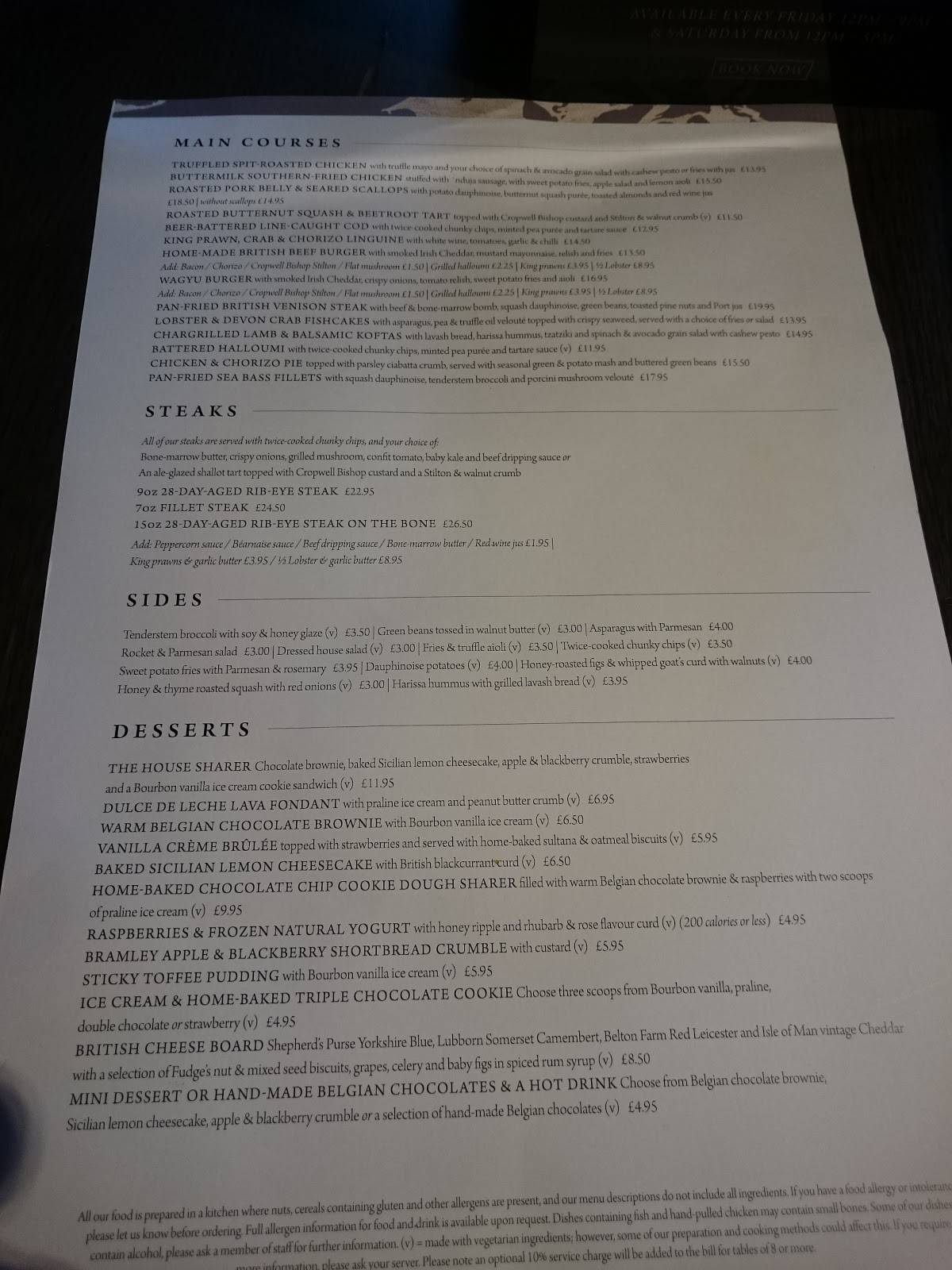 Menu at Ship Inn Lymington pub & bar, Lymington