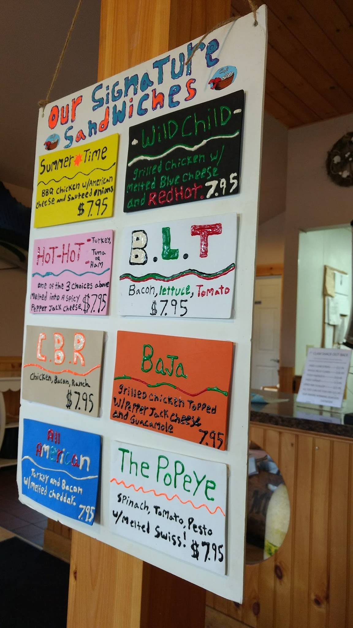 Menu at Smithsonian Cafe and Chowderhouse, Hatfield