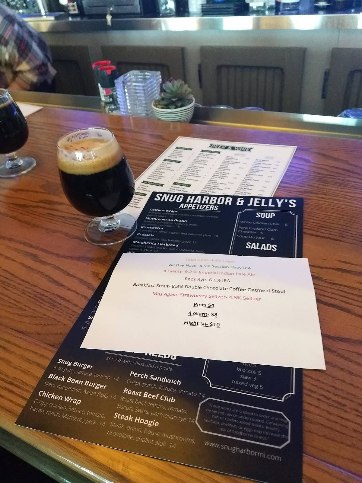 Menu at Snug Harbor restaurant, Grand Haven