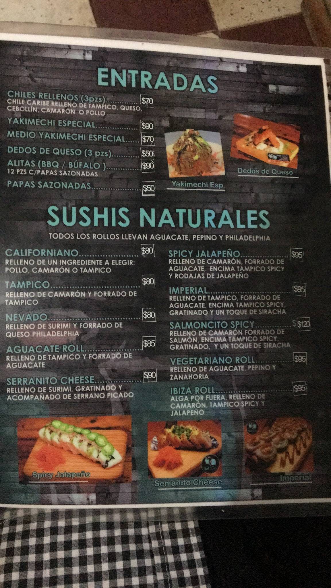 Carta del restaurante Sofi Sushi Guasave, Guasave, Lic. Benito Juárez 185