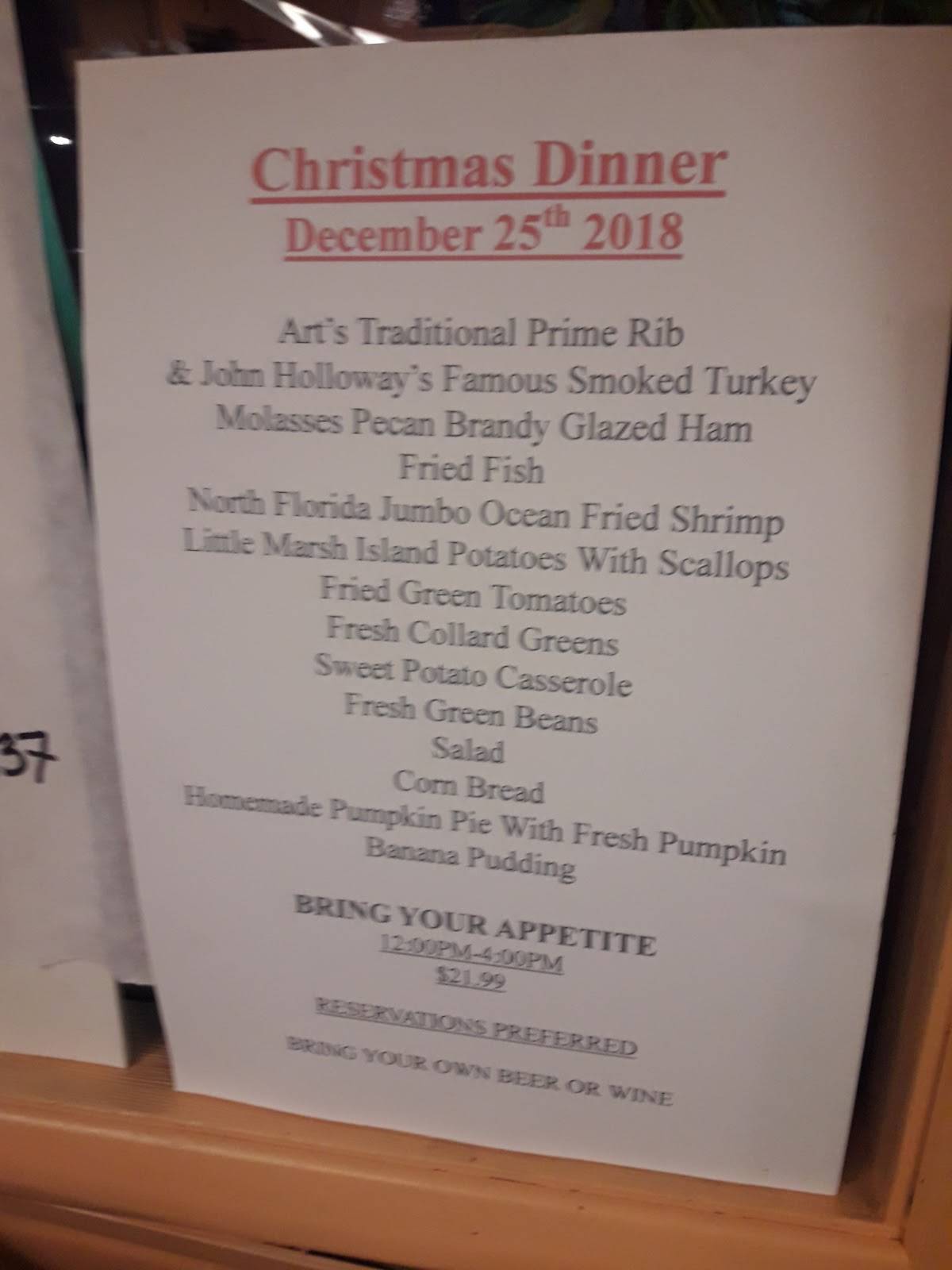Menu at Southern Charm restaurant, Jacksonville
