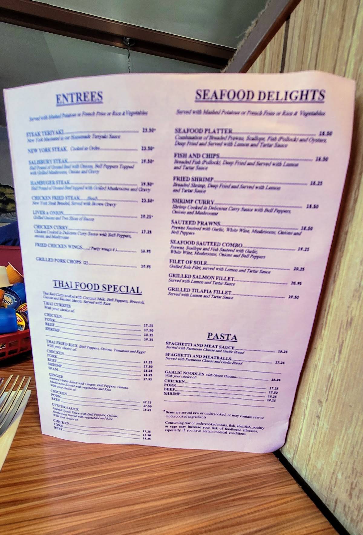 Menu at Southshore Cafe, Alameda