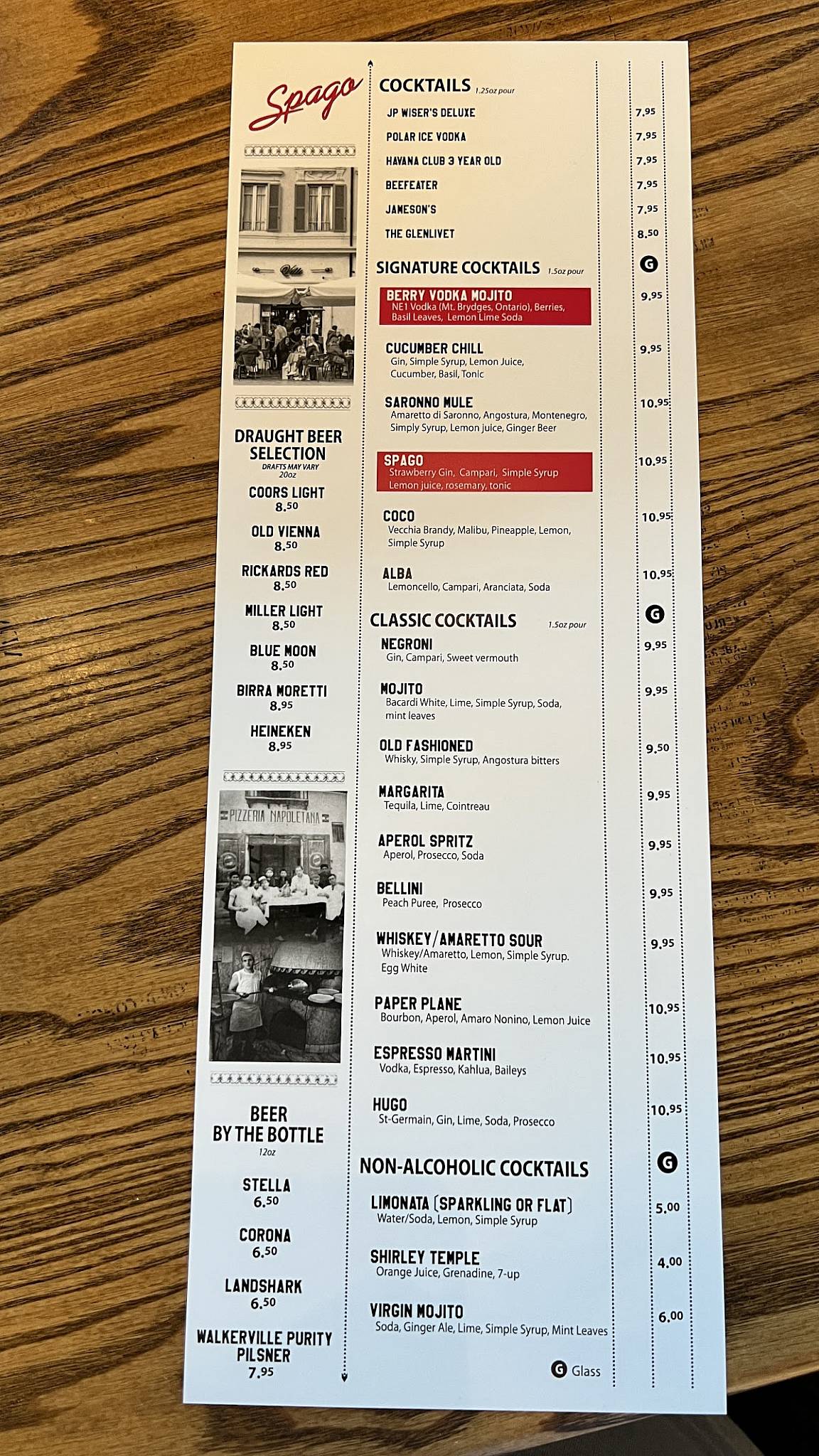 Menu at Spago Caesars Windsor pizzeria, Windsor, 377 Riverside Dr E