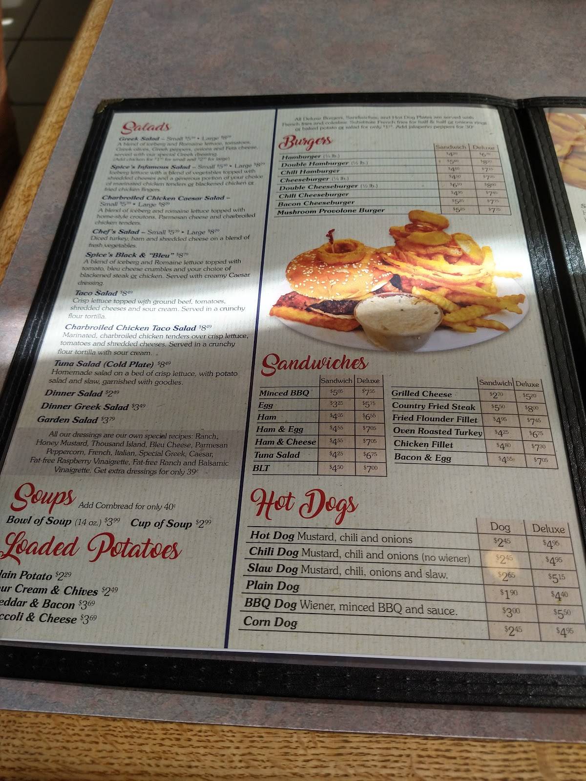 Menu at Spice Diner restaurant, Simpsonville