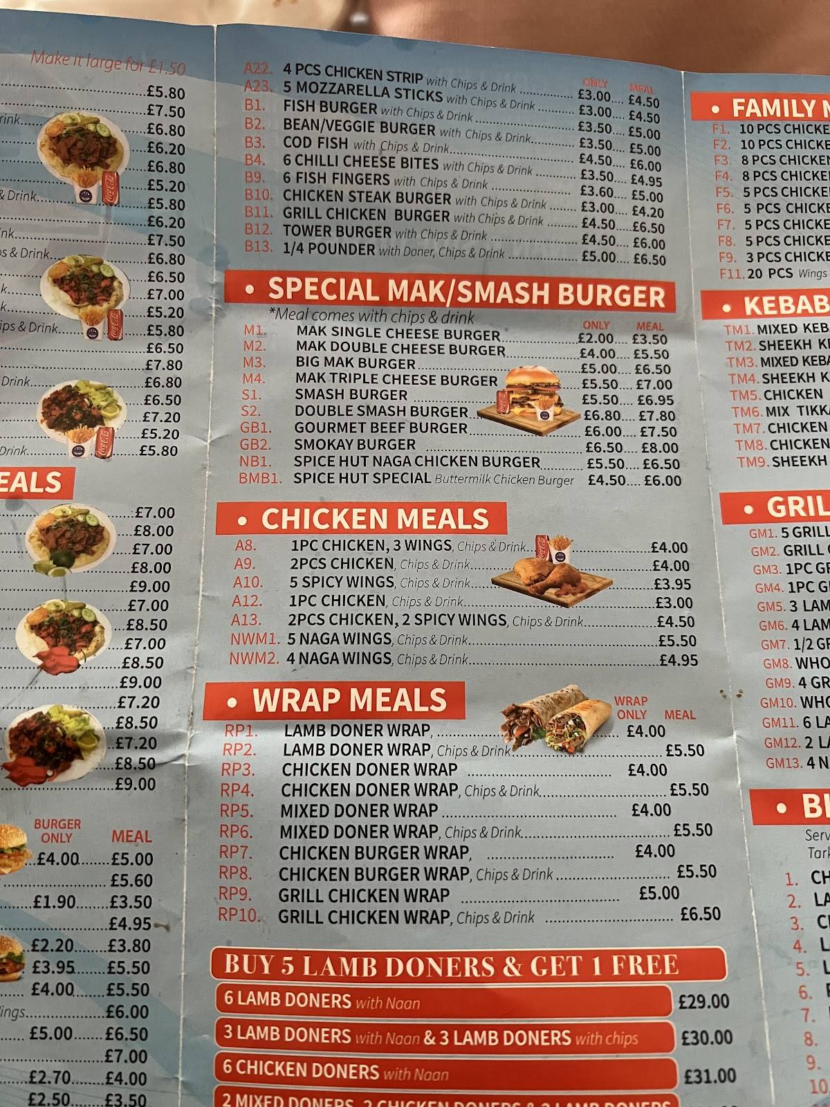 Menu at Spice Hut Romford restaurant, Romford
