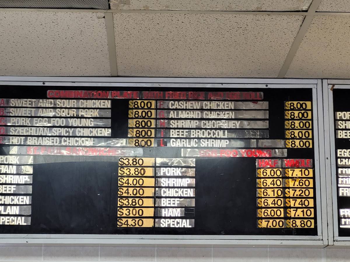 Menu at Chong Wah restaurant, St. Louis, Lindell Blvd