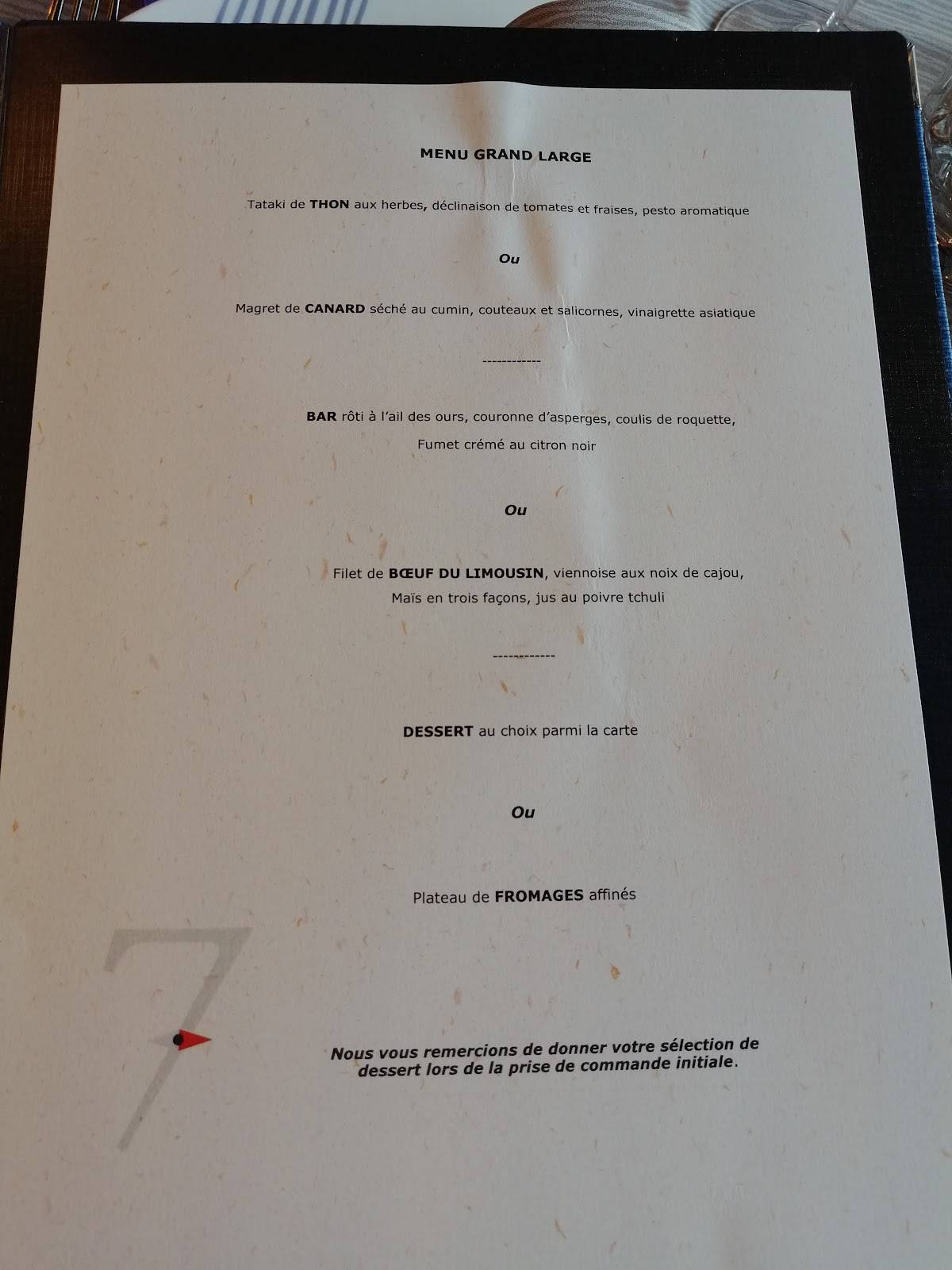 Menu au Restaurant Les 7 Mers, Saint-Malo