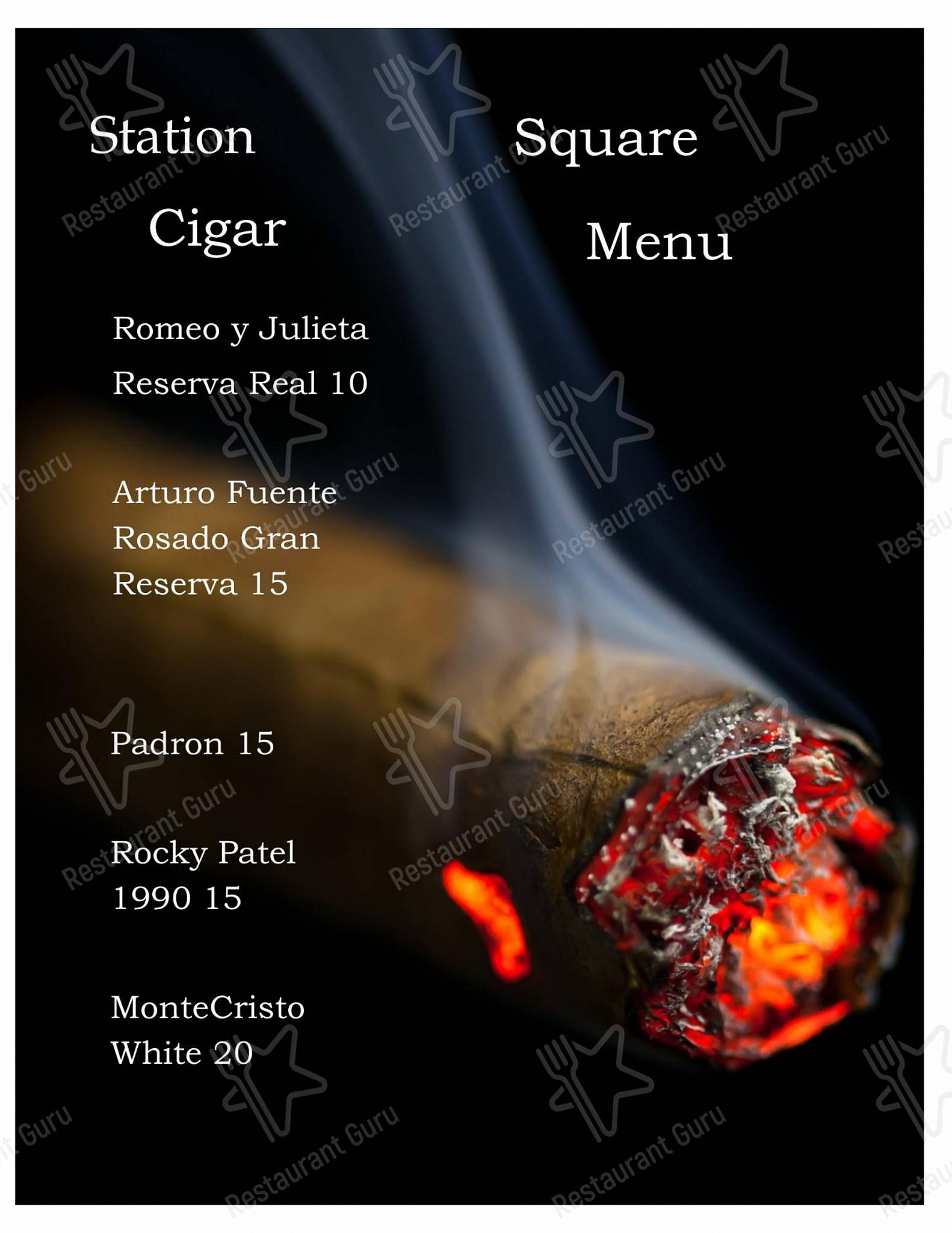 Menu at Station Square restaurant, Youngstown, Belmont Ave