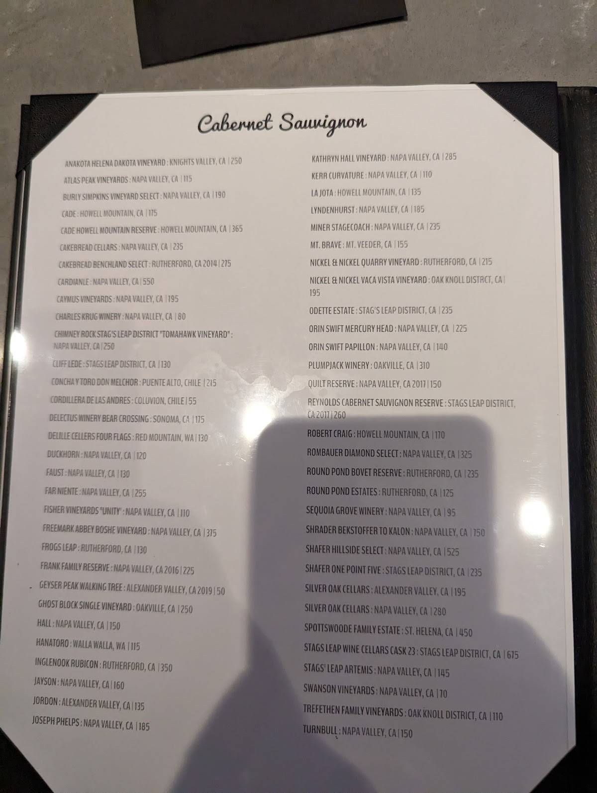 Menu at 21 Main At North Beach steakhouse, North Myrtle Beach