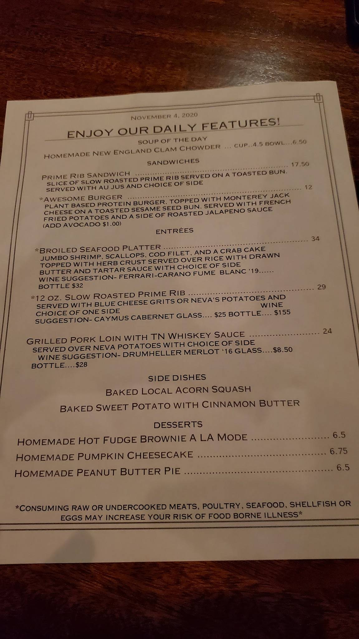 Menu at Cherokee Grill and Steakhouse, Gatlinburg