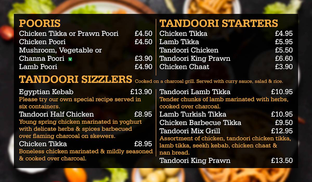 Menu at Spice of Life fast food, Stirling, 11 Bannockburn Rd