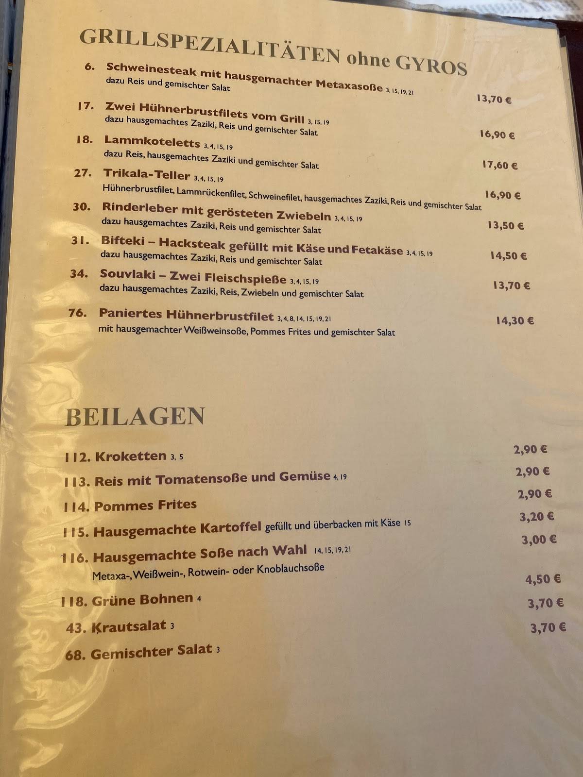Speisekarte von Restaurant Delphi, Suhl