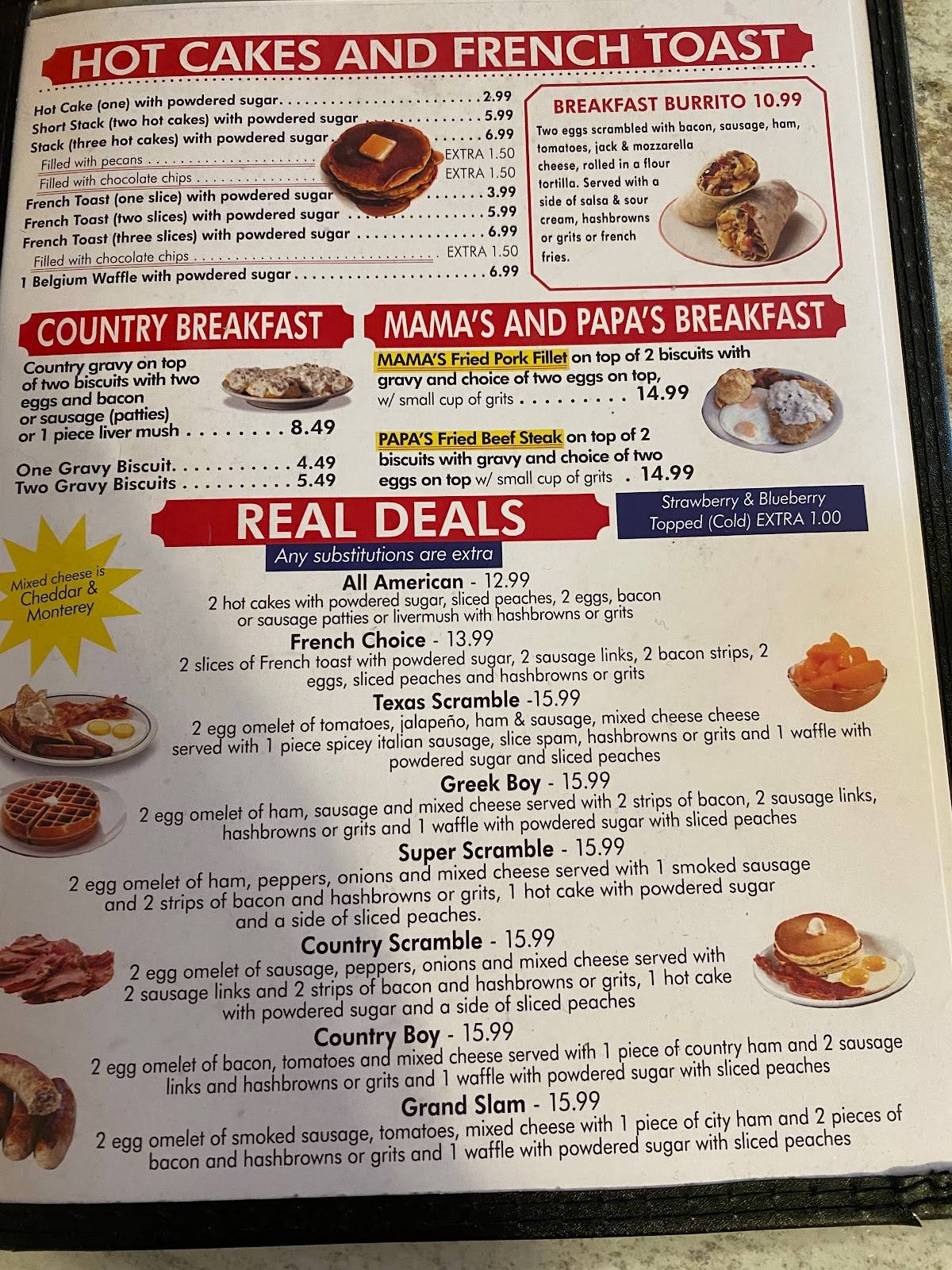 Menu at Sunflower Family Restaurant, Charlotte