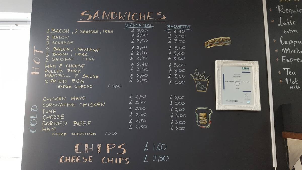 Menu at Sunny Cafe, Peterborough