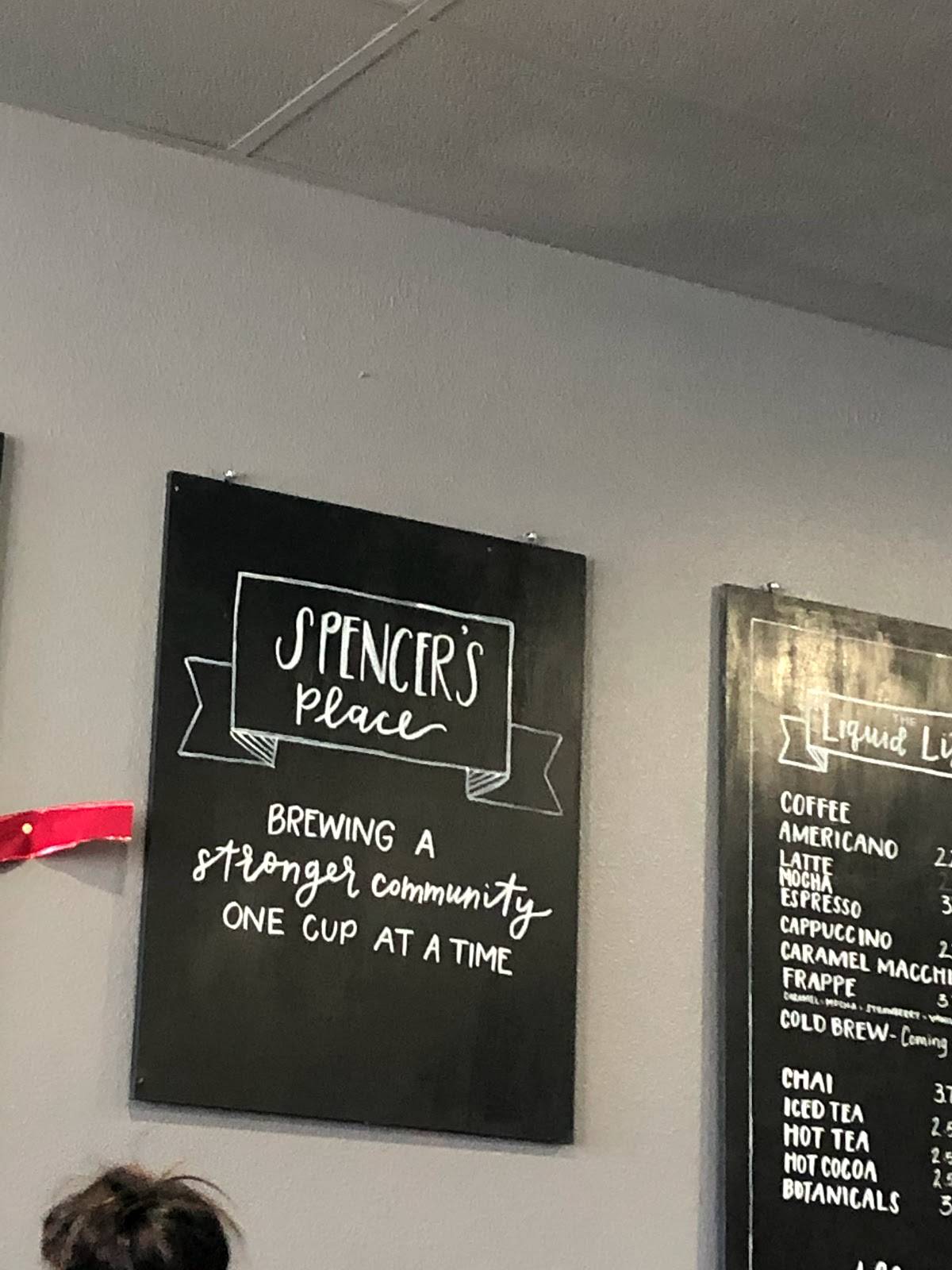 Menu at Spencer's Place cafe, Surprise