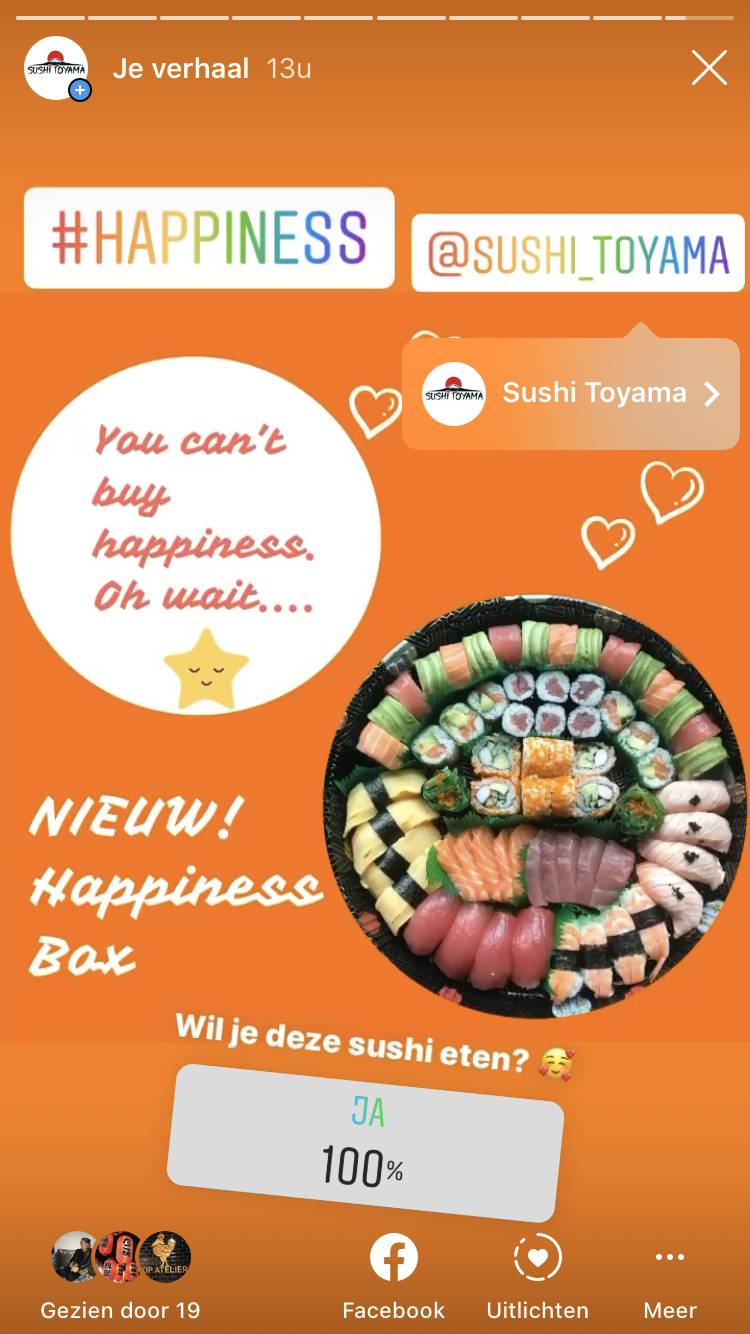 Menu at Sushi Toyama, Utrecht