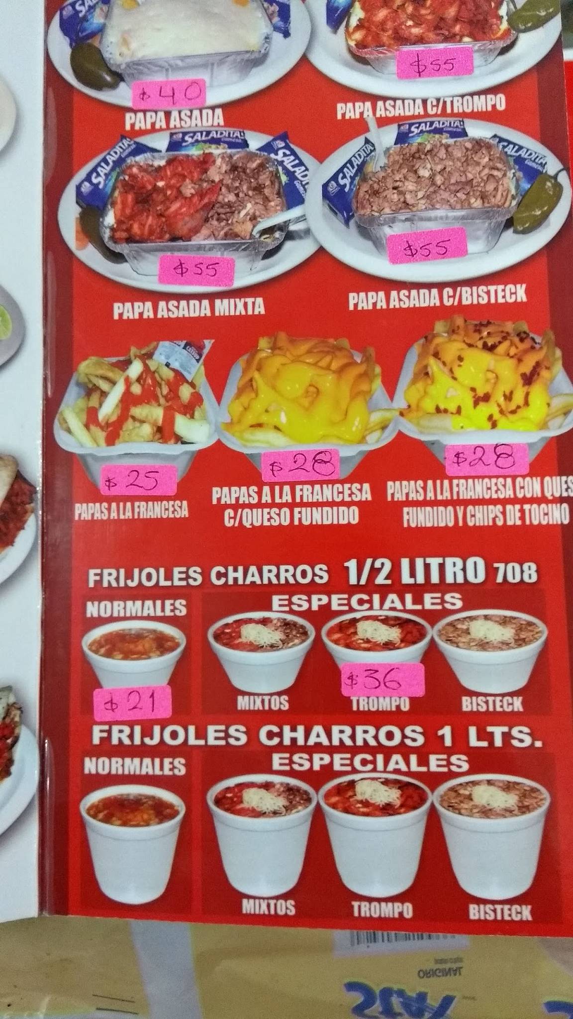 Menu at Tacos Keyon restaurant, Ciudad Apodaca