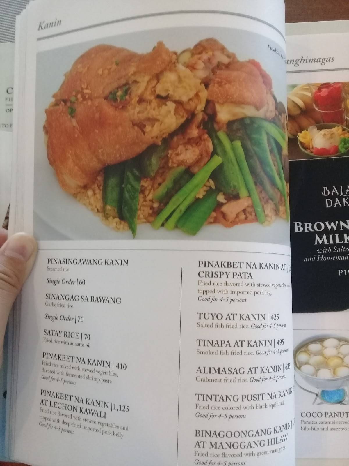 Menu at Balay Dako restaurant, Tagaytay, Tagaytay - Nasugbu Hwy
