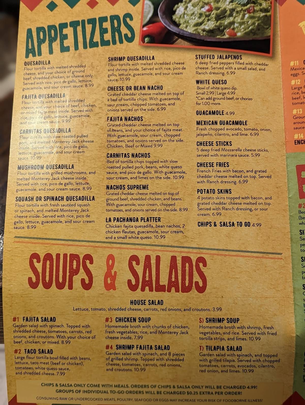 Menu at El Rancho Mexican Grill restaurant, Talihina