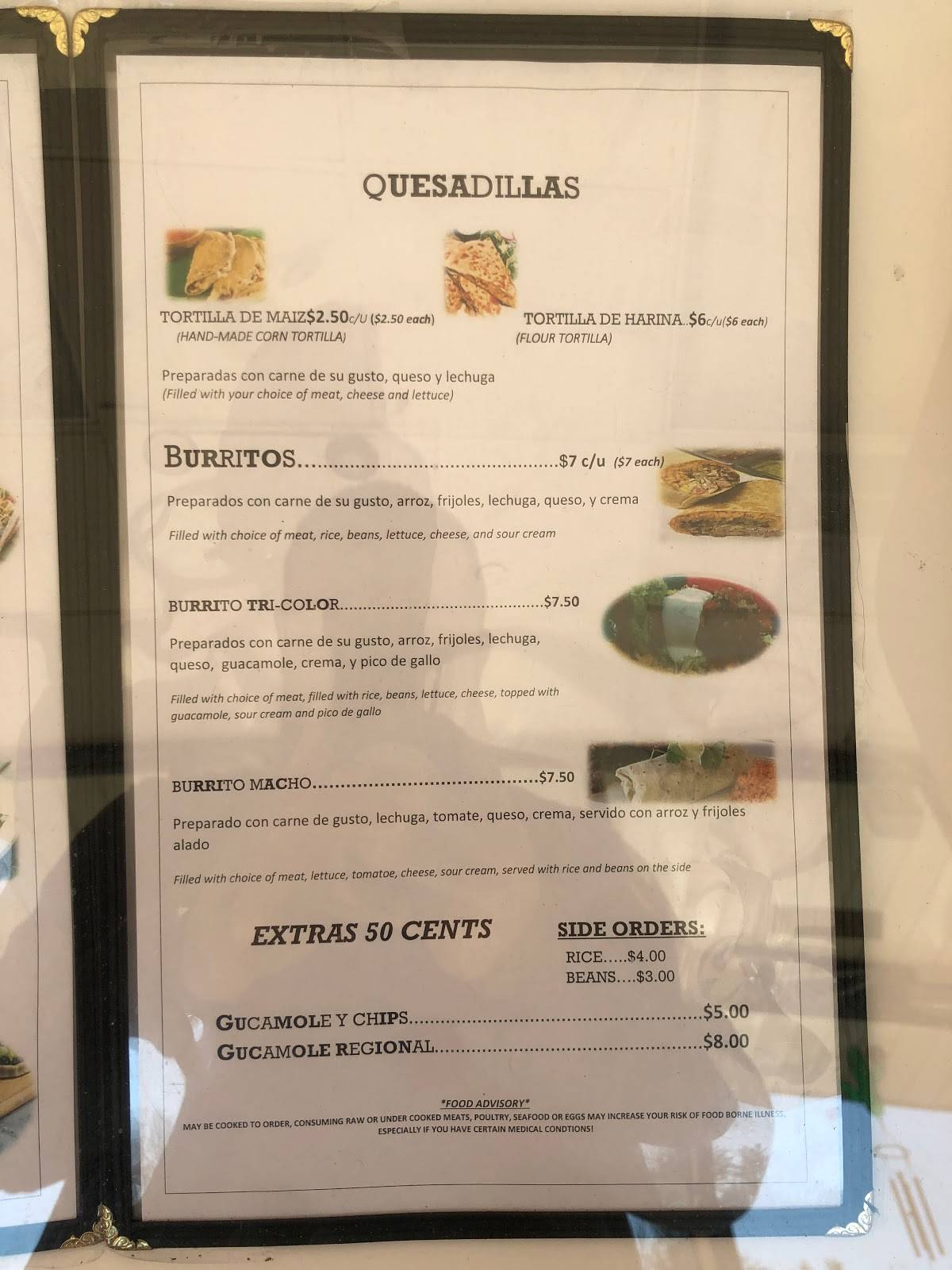 Menu at Taqueria El Mana restaurant, Valdese