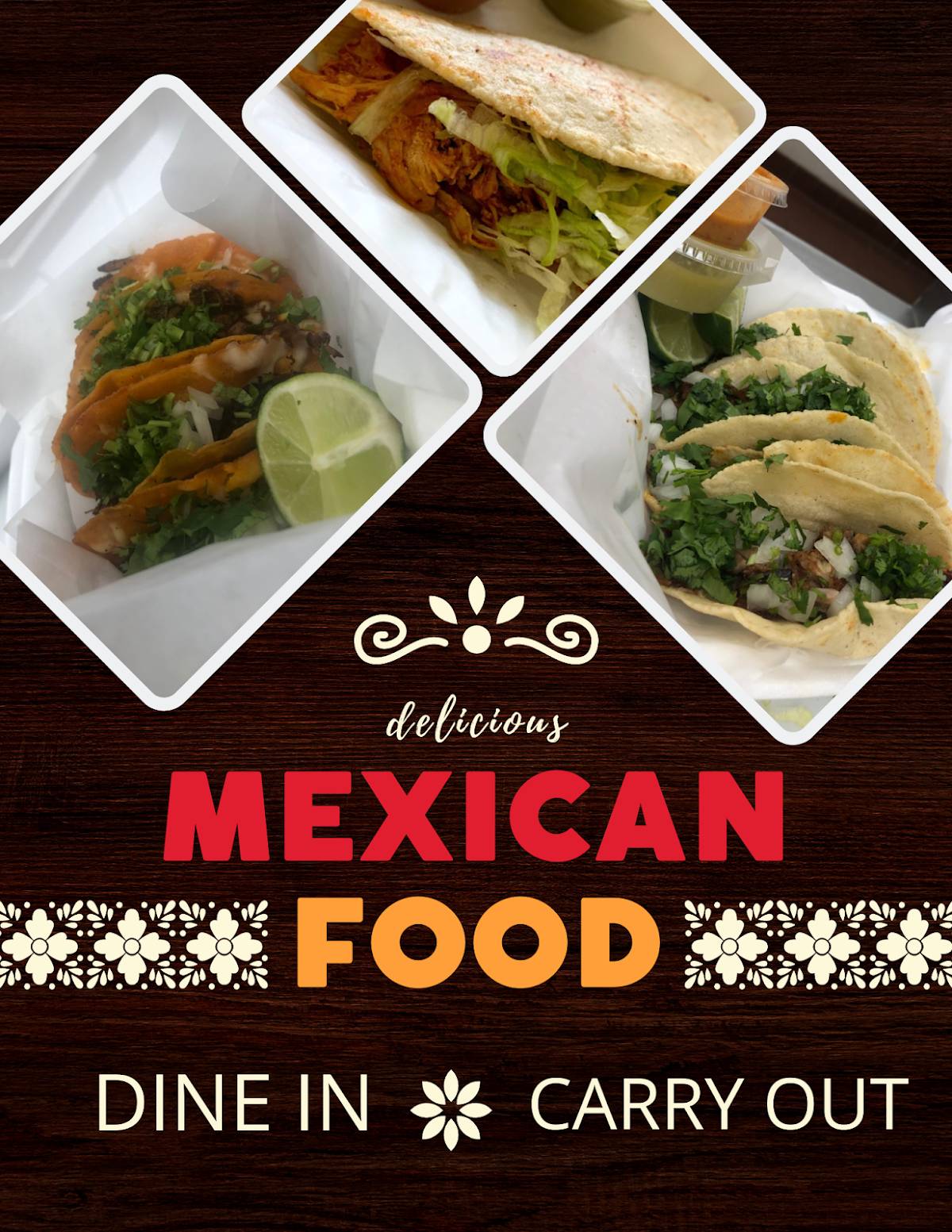 Menu at Taqueria El Mana restaurant, Valdese