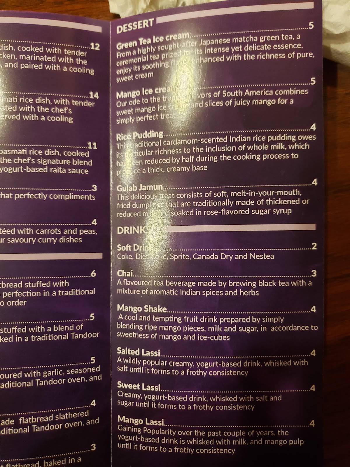 Menu at Taste of Agra Scarborough restaurant, Toronto, Lawrence Ave E #2