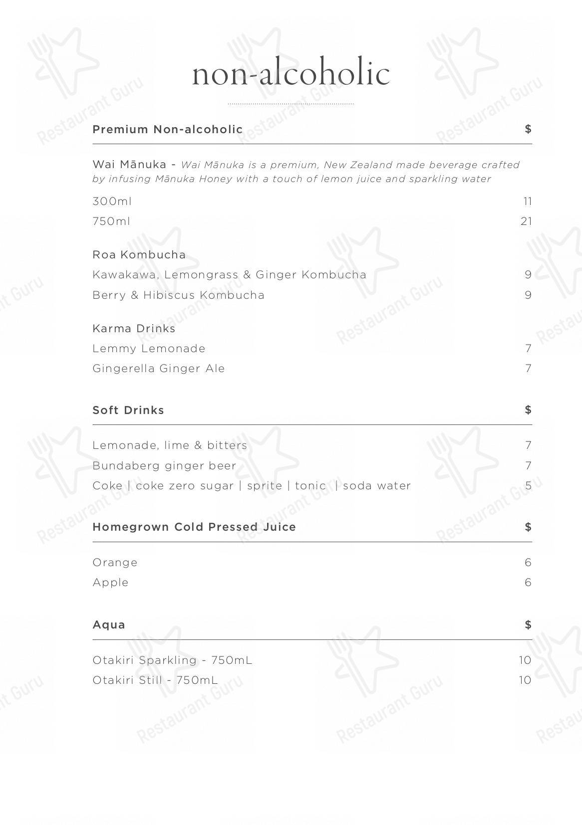 Menu at Trinity Wharf Tauranga restaurant, Tauranga