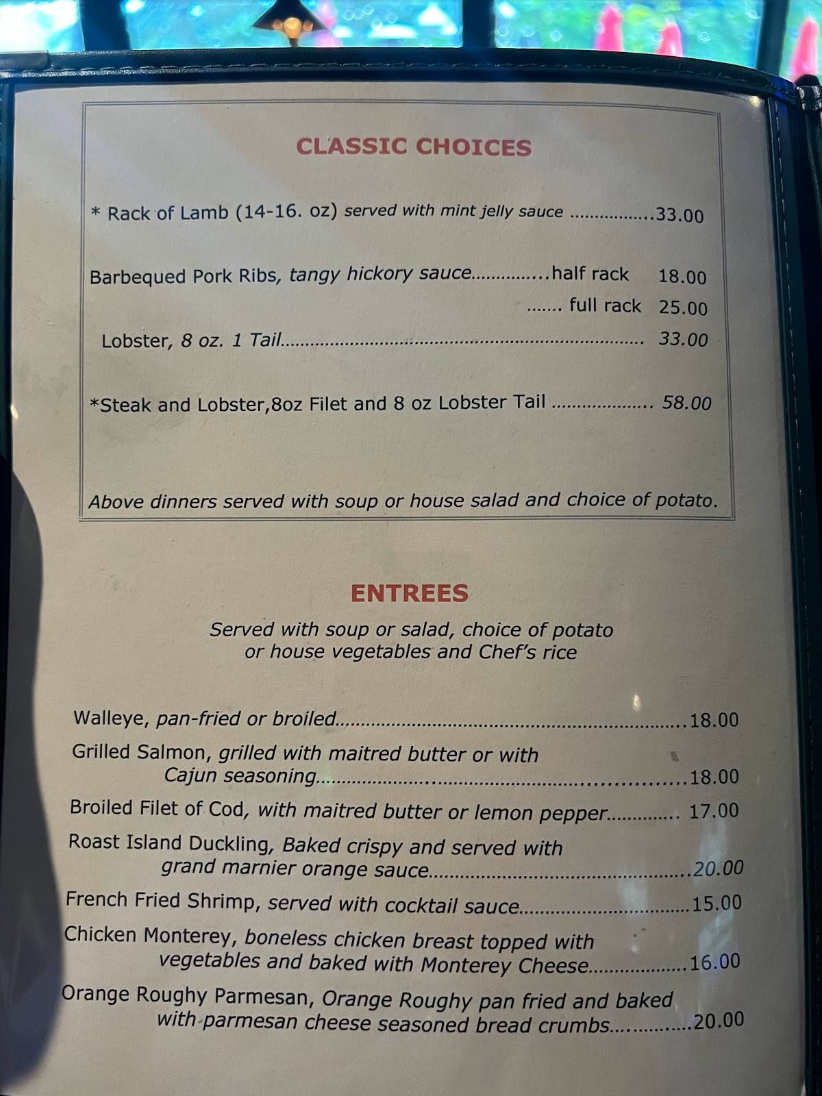 Menu at The Butterfly Club, Beloit, E County Rd X