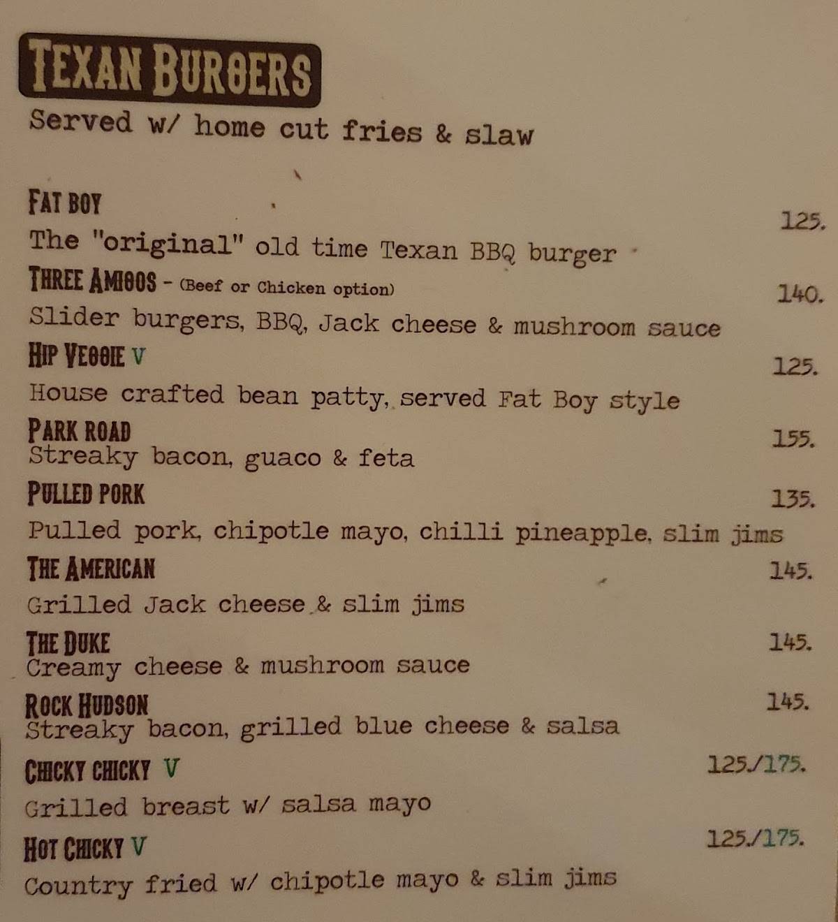 Menu at The Fat Cactus Gardens restaurant, Cape Town, 5 Park Rd