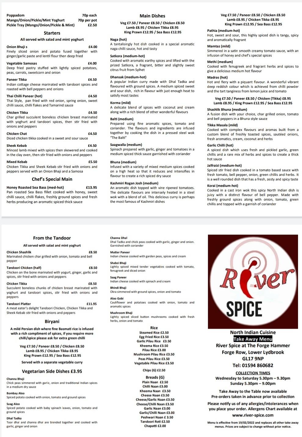 Menu at The Forge Hammer Inn pub & bar, Lydbrook