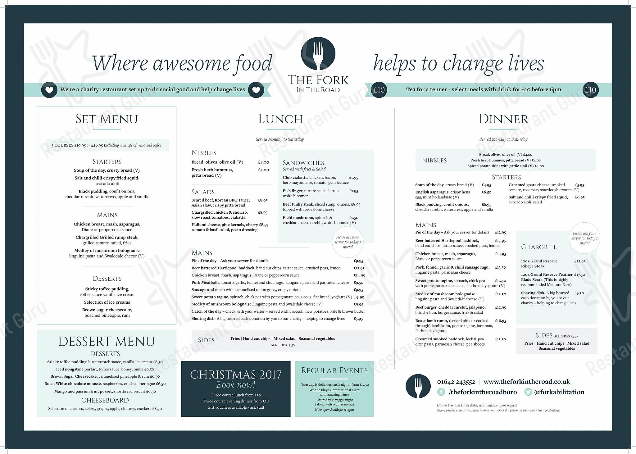 Menu at Connections Community Cafe, Middlesbrough