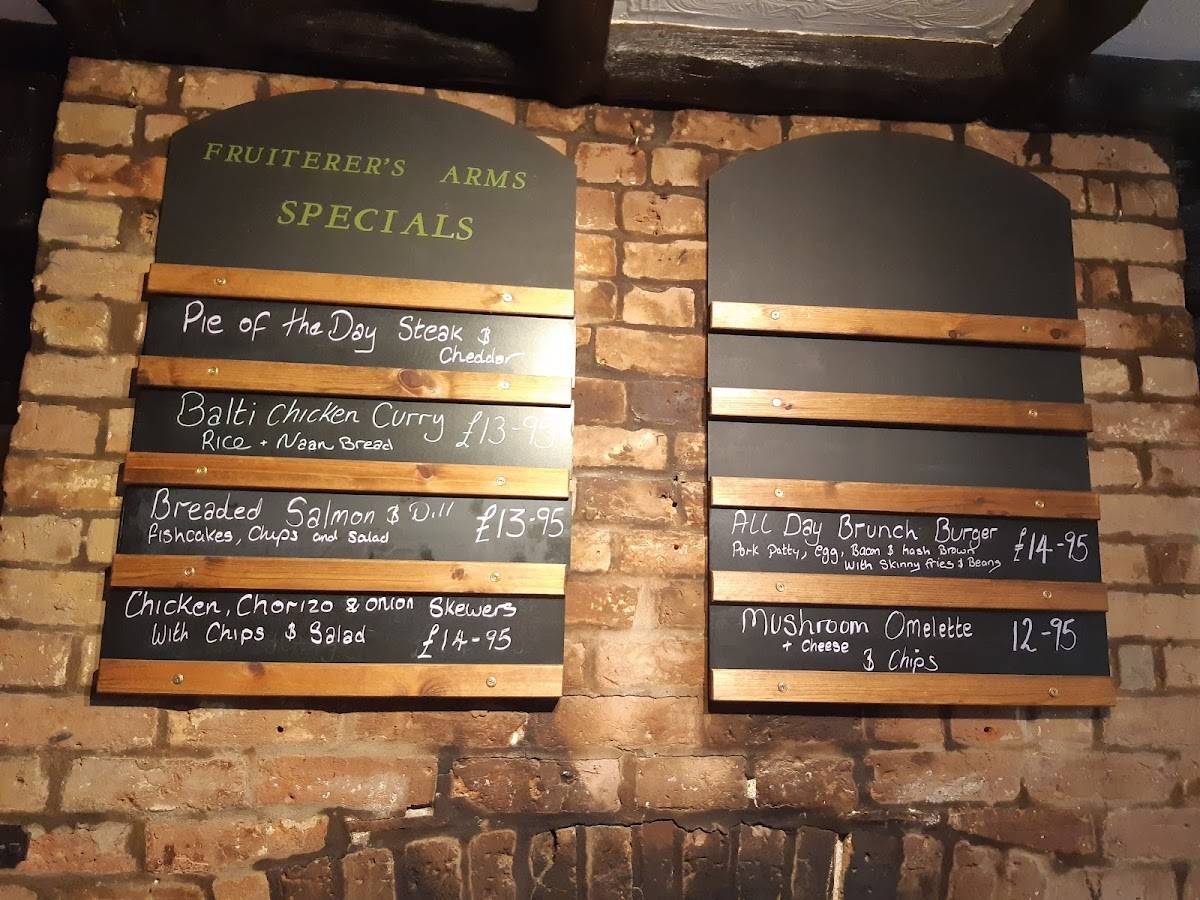 Menu at The Fruiterers Arms pub & bar, Rodmersham