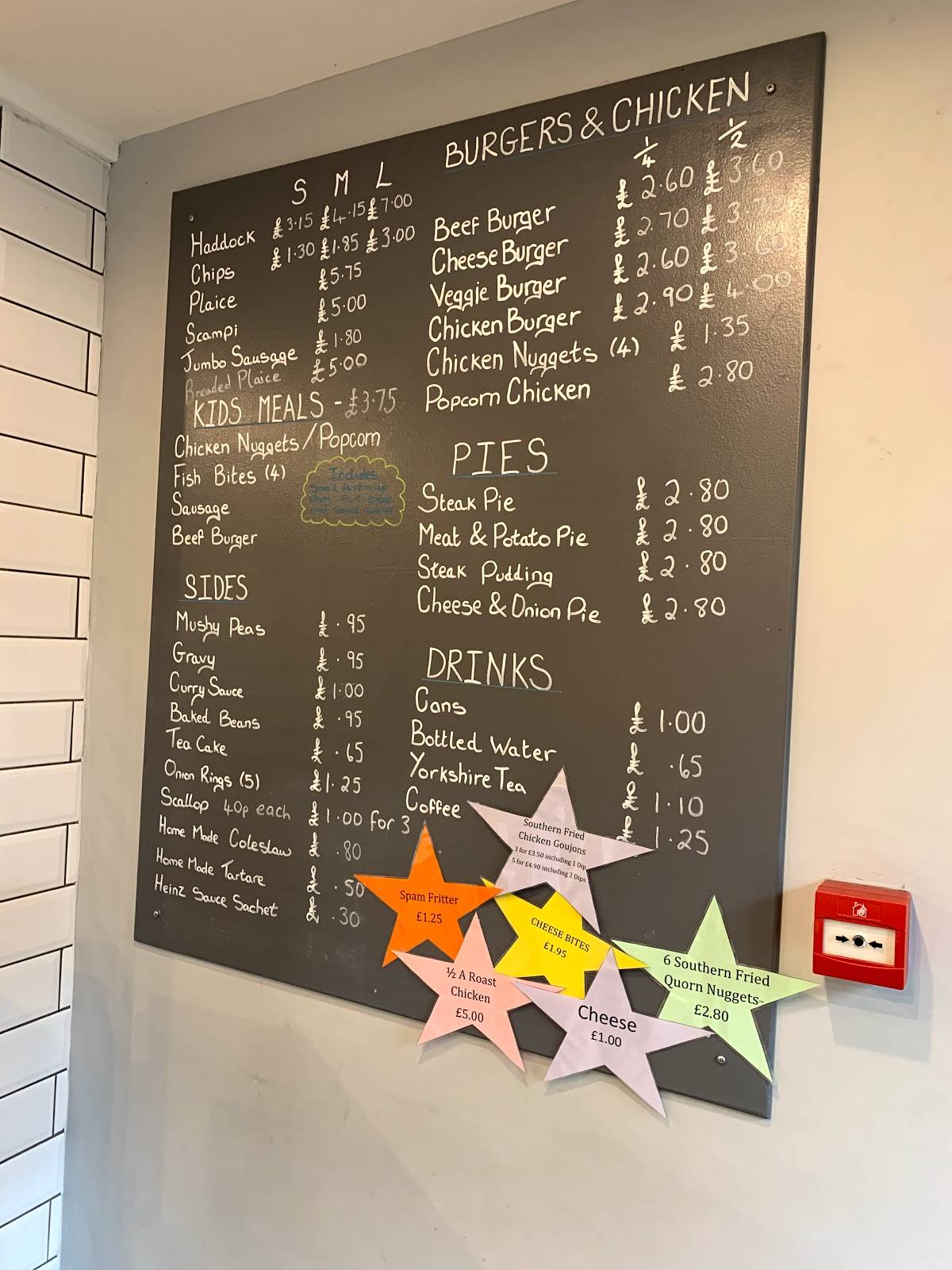 Menu at The Frying Yorkshireman fast food, Gargrave