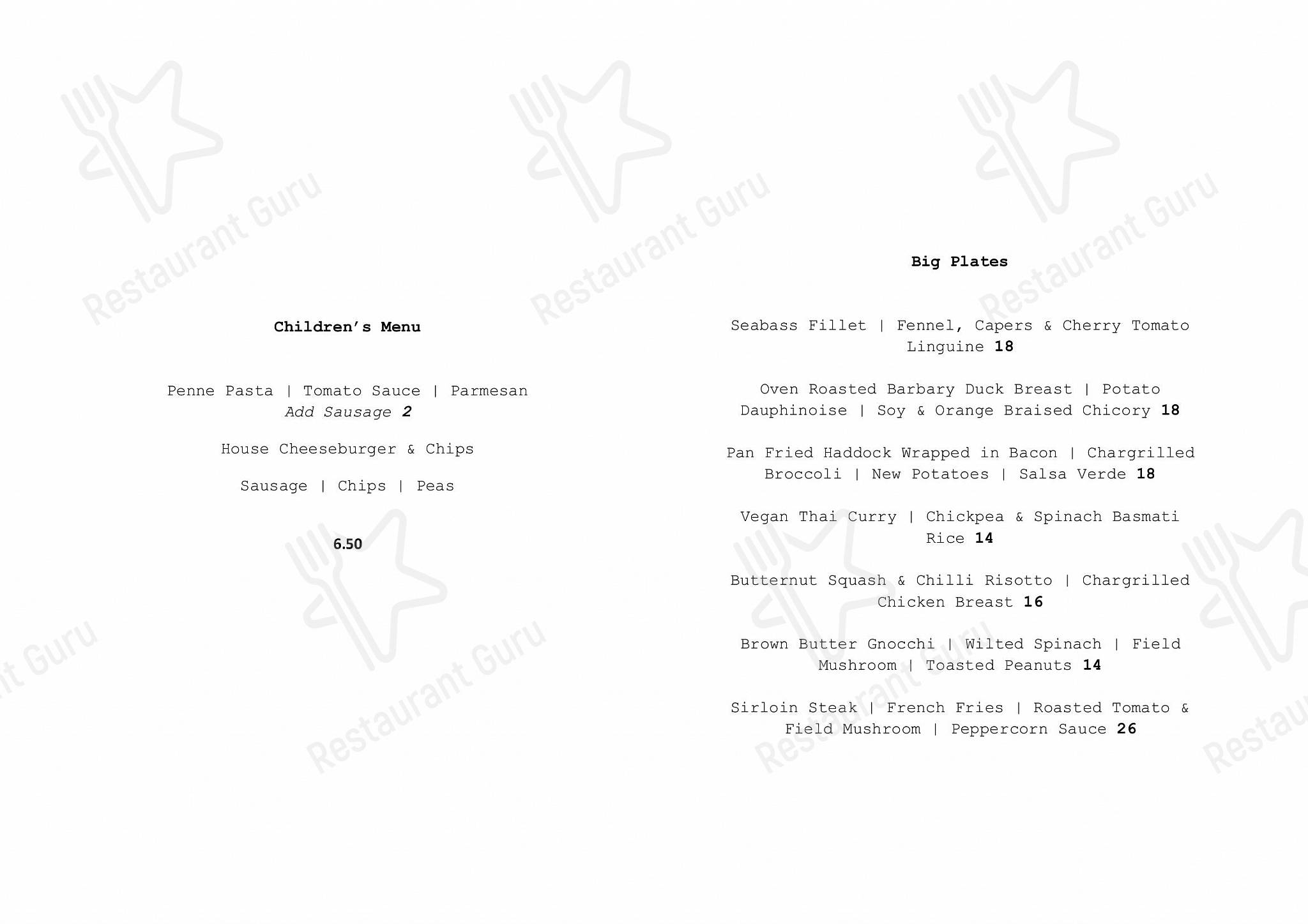 Menu at The Holly Bush pub & bar, Frensham