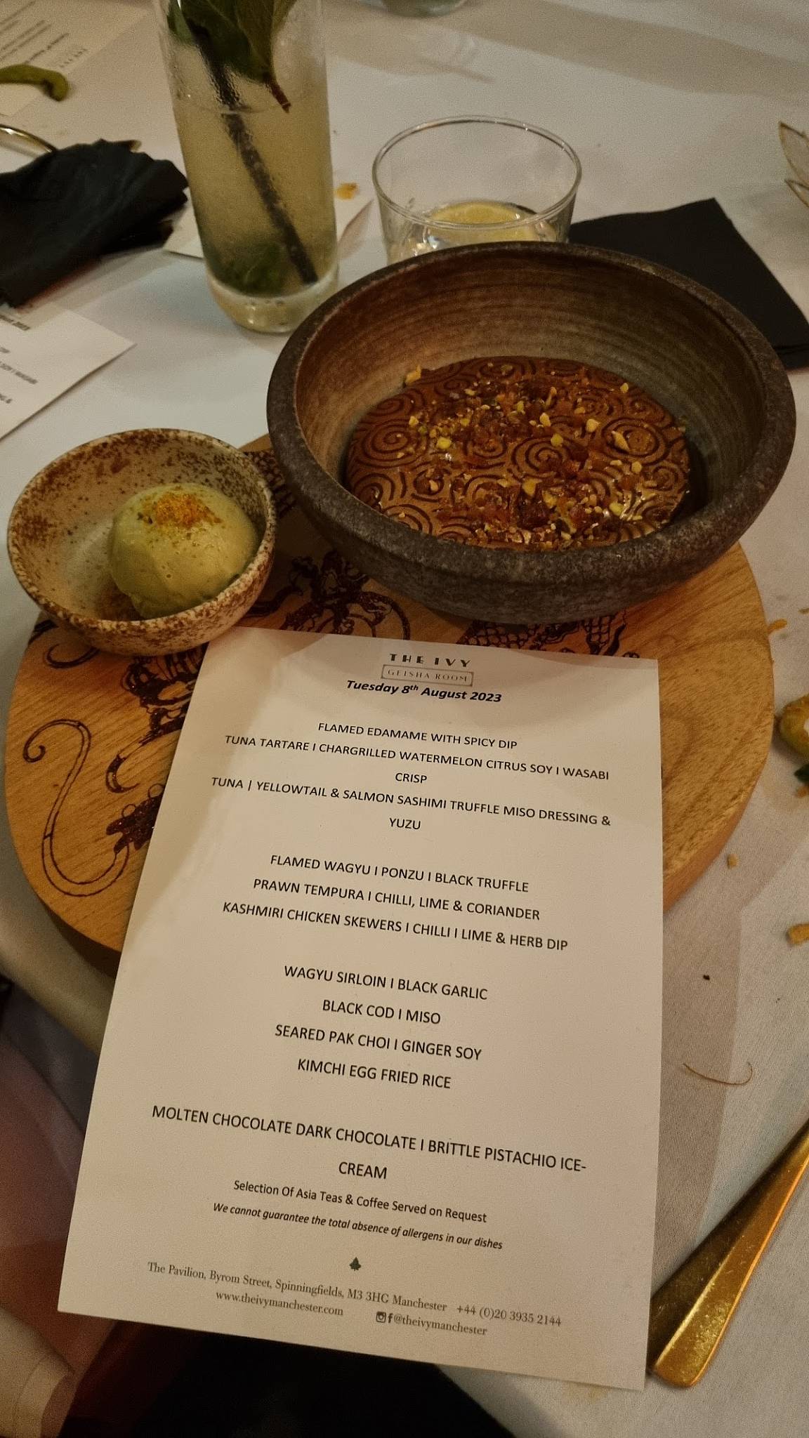 Menu at The Ivy Spinningfields Manchester restaurant, Manchester