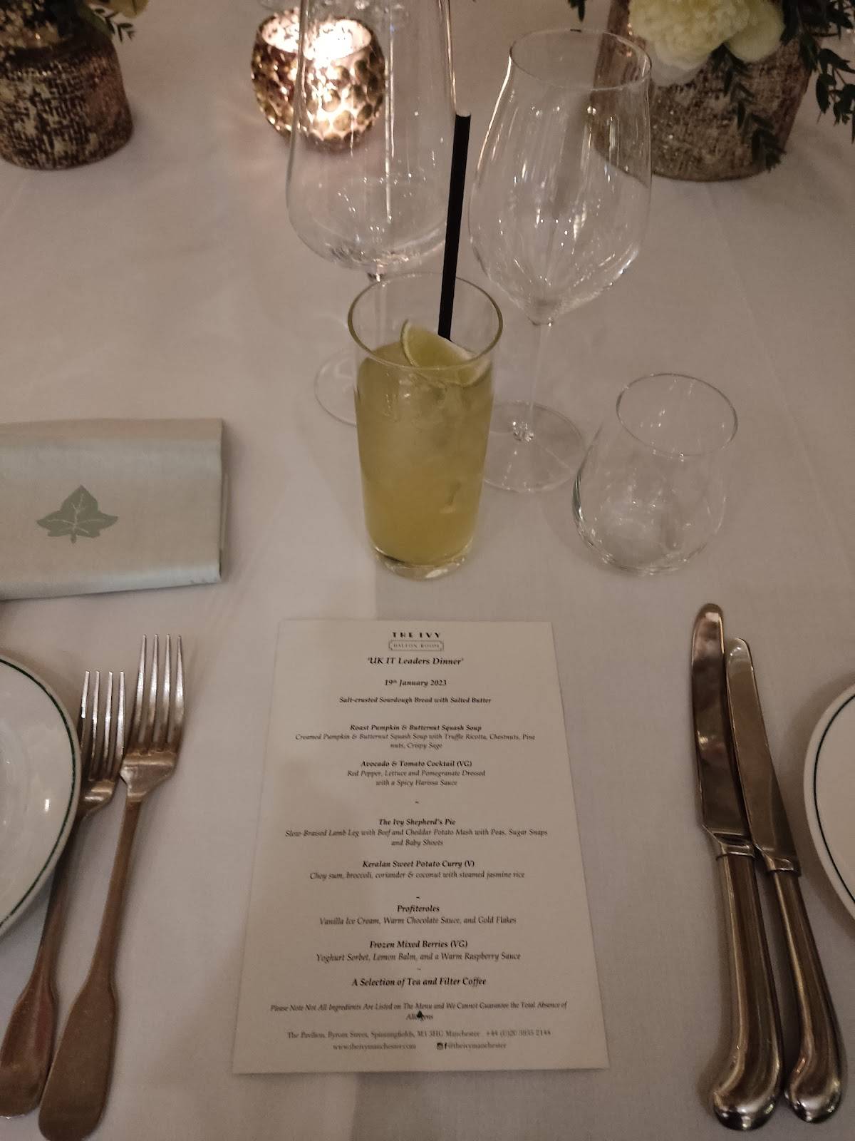 Menu at The Ivy Spinningfields Manchester restaurant, Manchester