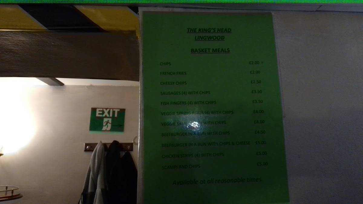 Menu at The Kings Head pub & bar, Blofield, 24 Station Rd