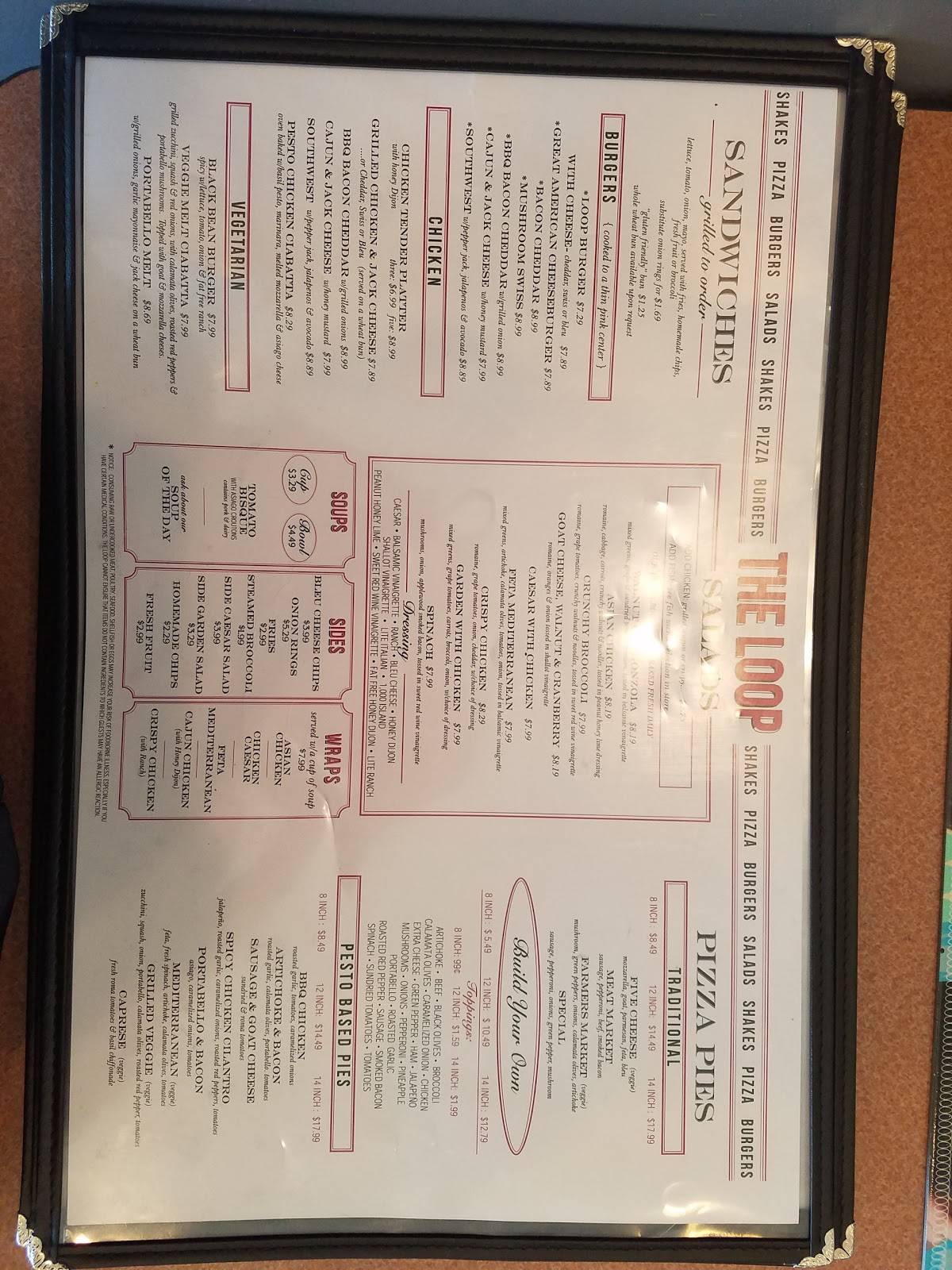 Menu at The Loop Restaurant, Kernersville