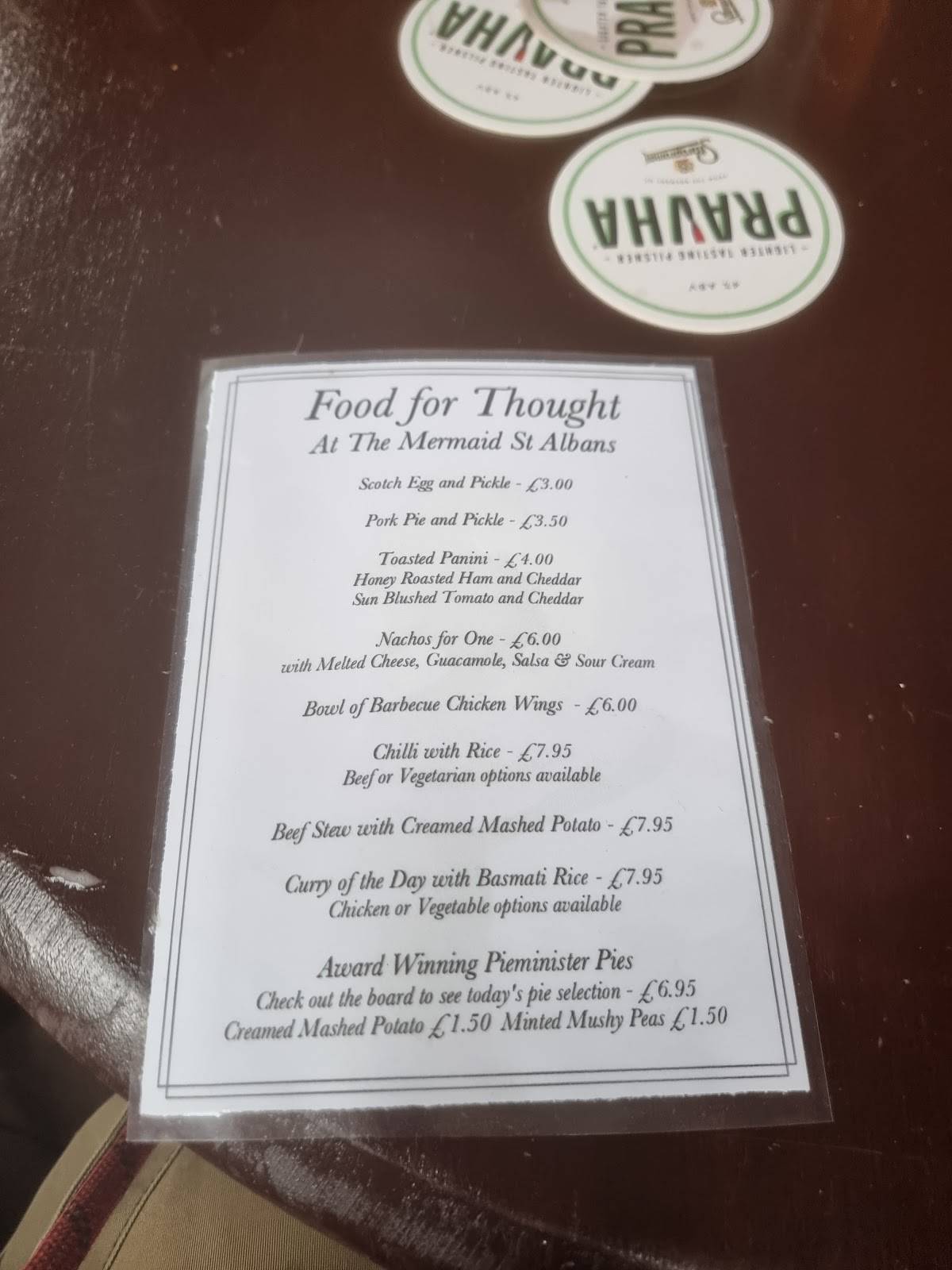 Menu at The Mermaid pub & bar, St Albans