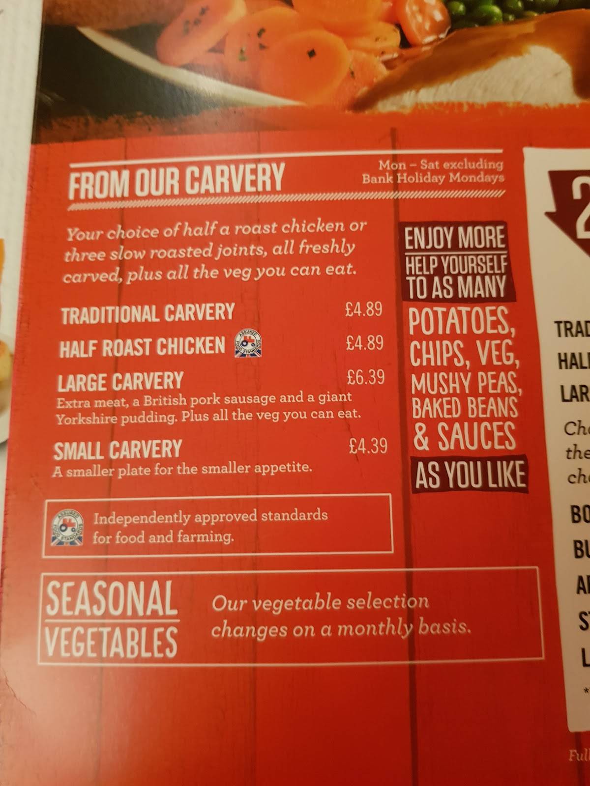 Menu at The Old Red Lion pub & bar, Dunstable, Bedford Rd