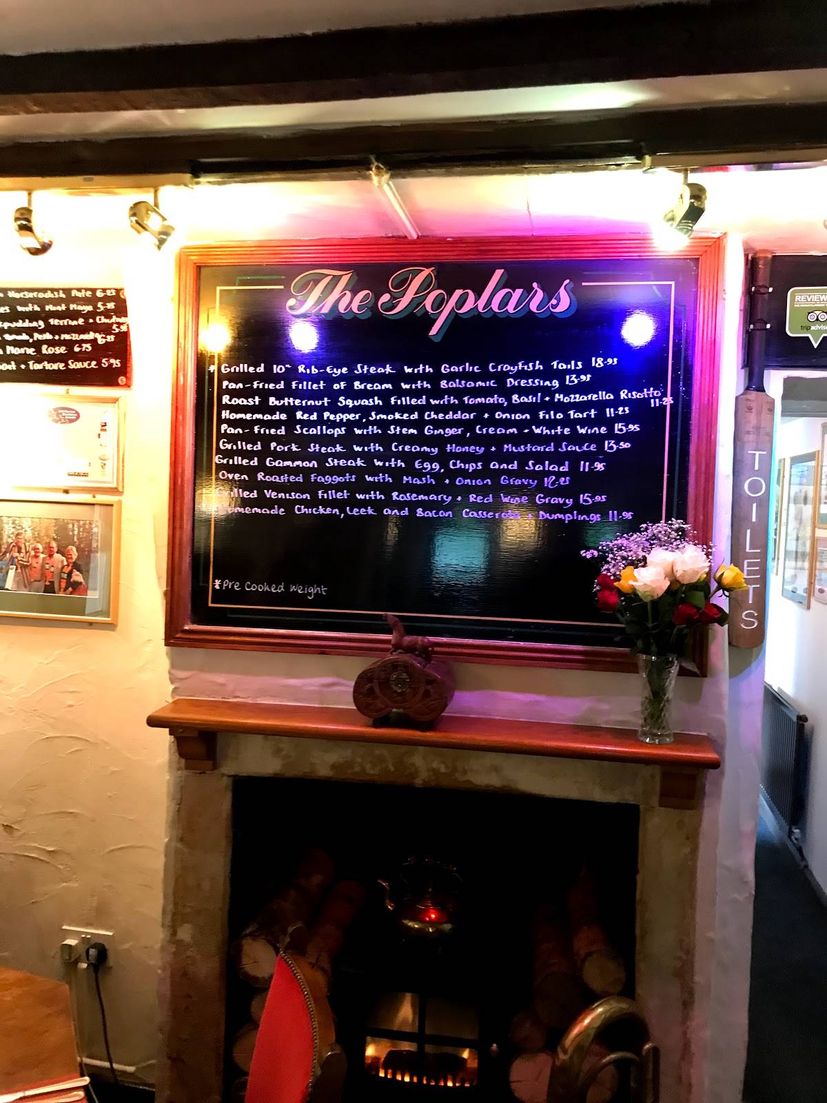 Menu at The Poplars pub & bar, Trowbridge