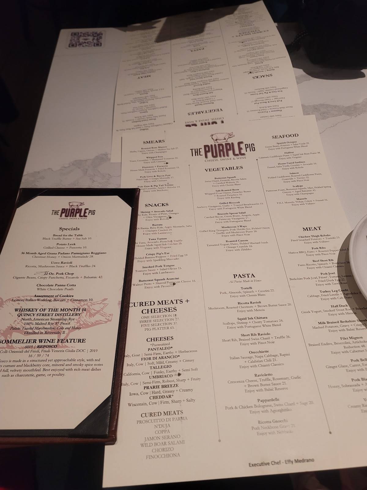 Menu at The Purple Pig Restaurant, Chicago, 444 Michigan Ave