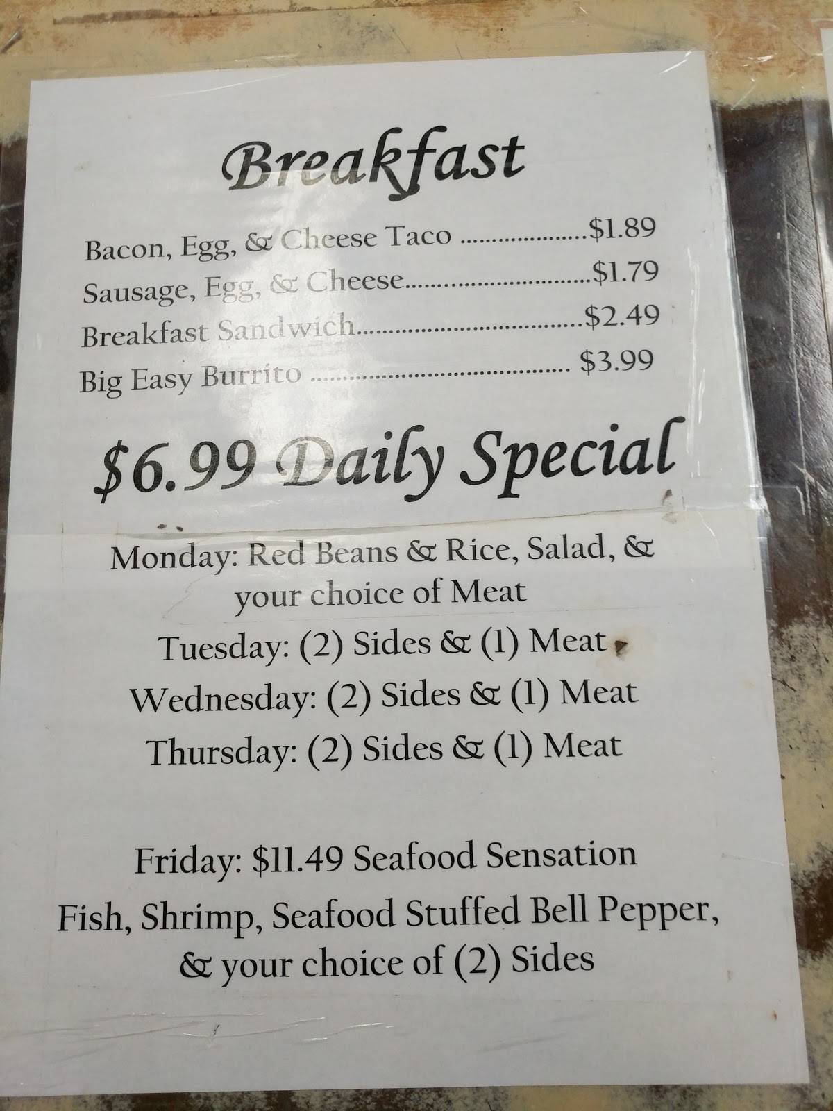 Menu at The Remnant Of Nawlins restaurant, Bryan