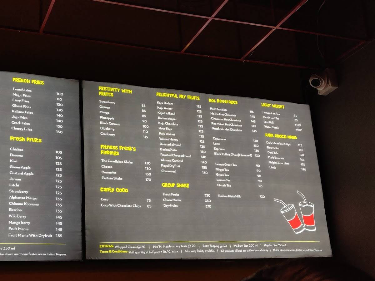 Menu at The Shake Maker, Udaipur, Udaipur