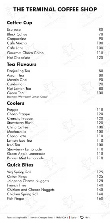 Menu at The Terminal Restaurant, Hoskote, 74/1