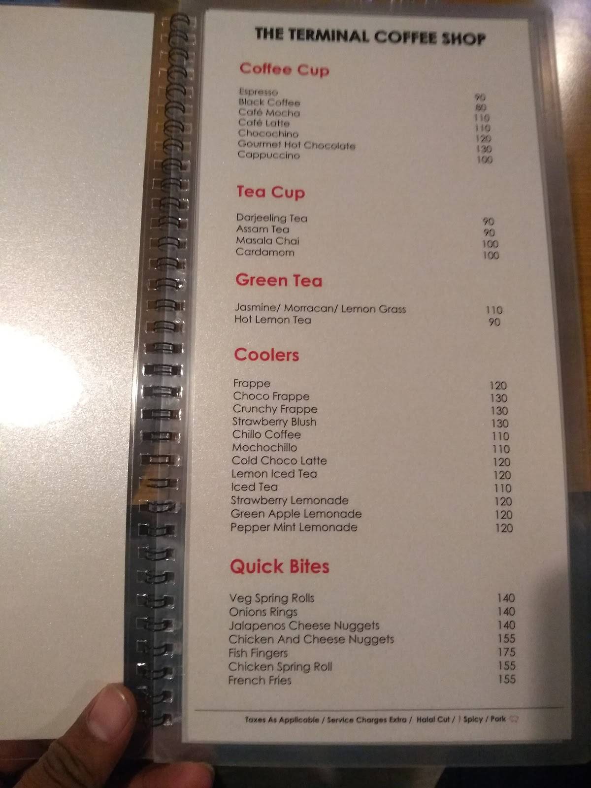 Menu at The Terminal Restaurant, Hoskote, 74/1