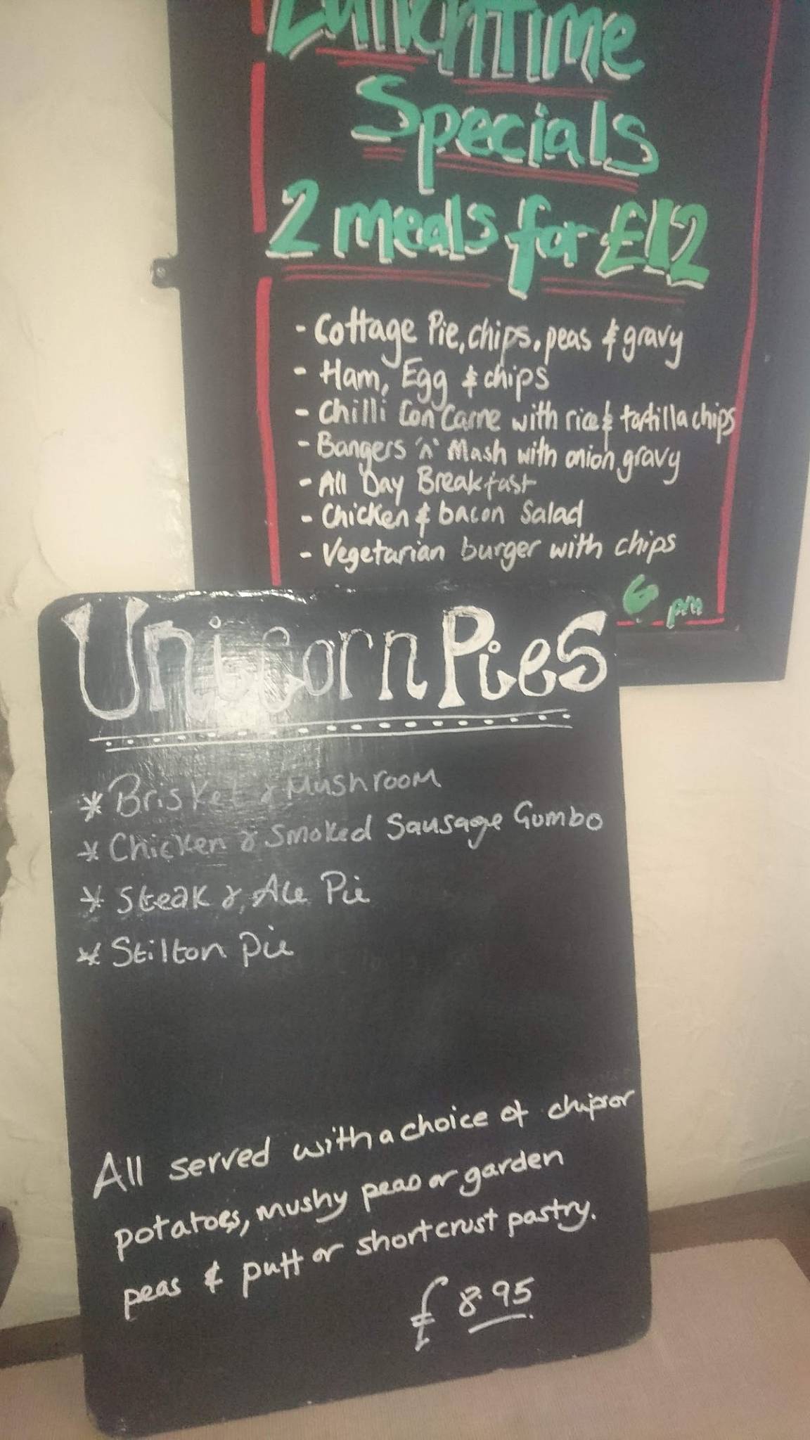Menu at The Unicorn aka Ashley's pub & bar, Pontypool