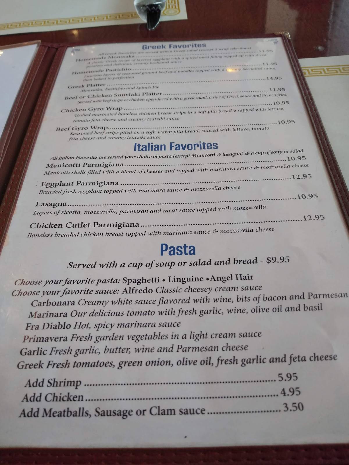 Menu at The Union Diner restaurant, Endwell